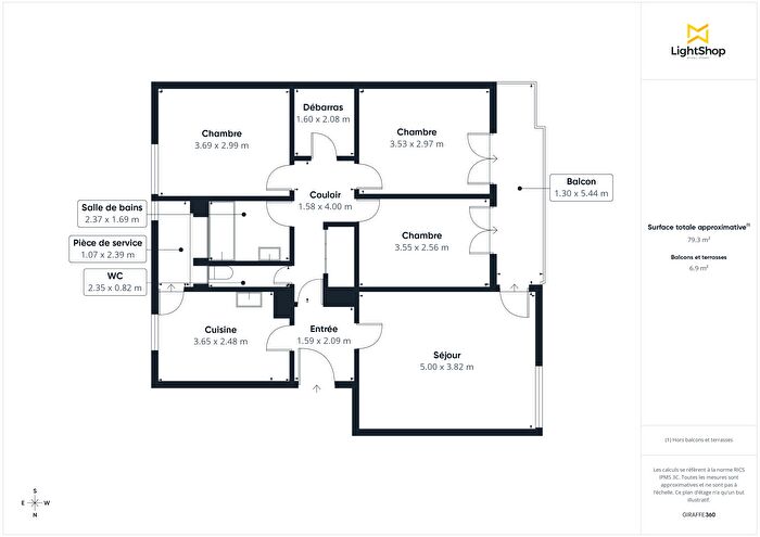 Appartement à vendre - Brétigny-sur-Orge, Centre-ville - 4 pièces - 3 chambres