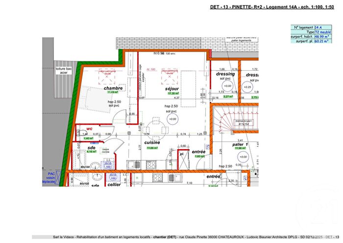 Appartement à louer - Châteauroux, Centre-ville, Les Marins - 2 pièces - 1 chambre