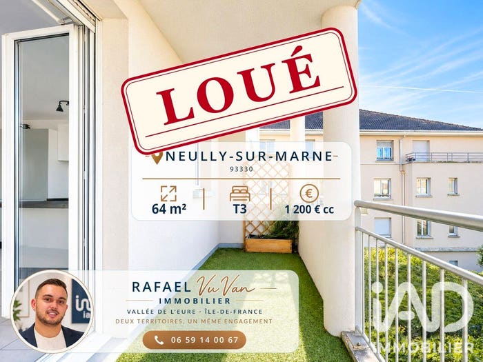 Appartement 3 pièces à louer à Jules Lamant et Ses Fils, Neuilly-sur-Marne