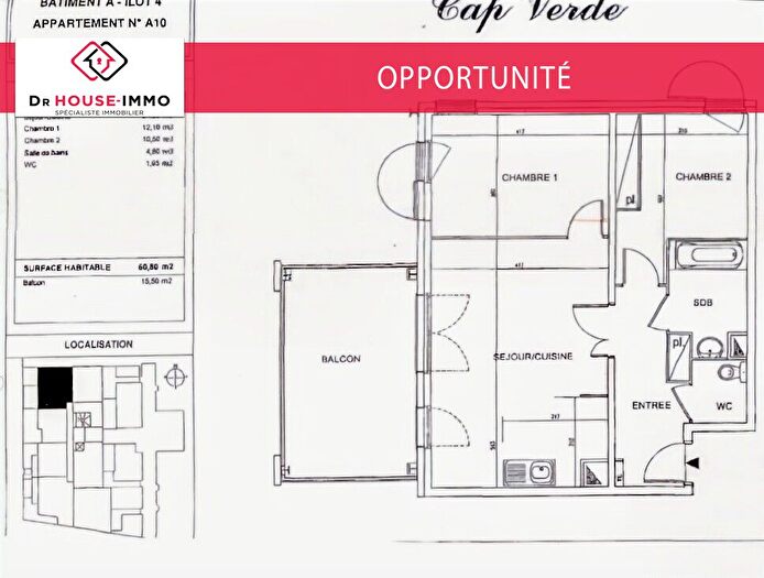 Appartement à vendre - Limeil-Brévannes, Pasteur, Marquèze - 3 pièces - 2 chambres