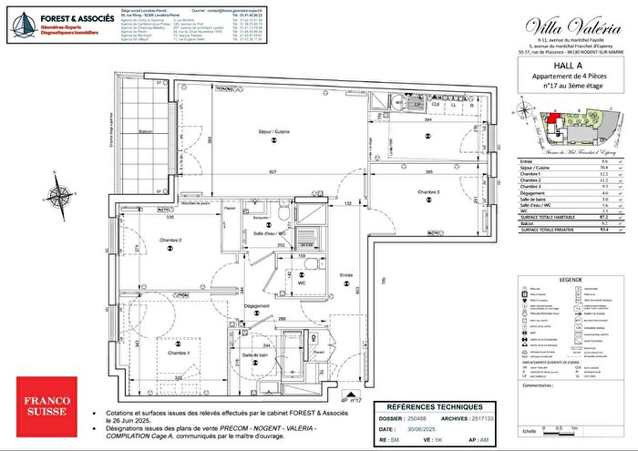 Appartement à louer - Nogent-sur-Marne, Plaisance - 4 pièces - 3 chambres
