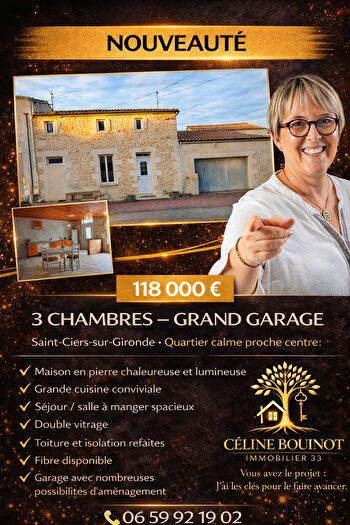 Maison à vendre - Saint-Ciers-sur-Gironde - 5 pièces - 3 chambres