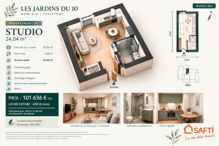 Morlaix, Vétéry, Kernegues - Appartement 1 pièce à vendre
