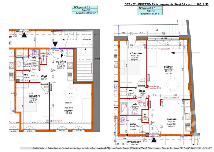 Appartement à louer - Châteauroux, Centre-ville, Les Marins - 2 pièces - 1 chambre