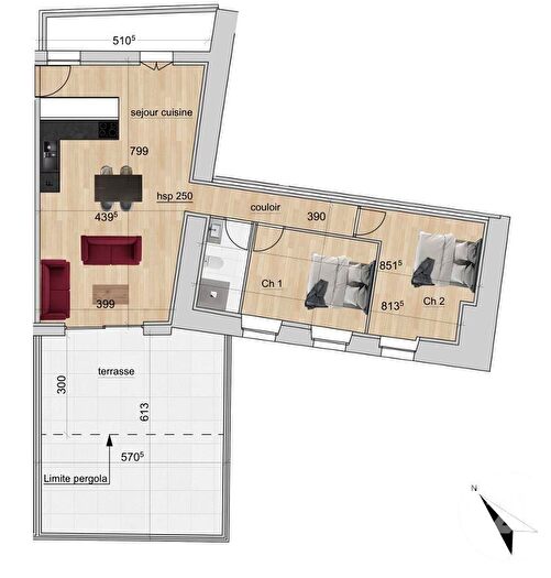 Appartement à vendre - Vinzier - 3 pièces - 2 chambres