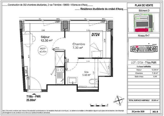 Appartement à louer - Villeneuve-dAscq, Résidence Triolo - 1 pièce