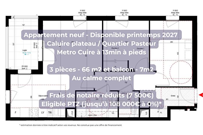 Appartement 3 pièces à vendre à Caluire-et-Cuire, Margnolles, Rhône