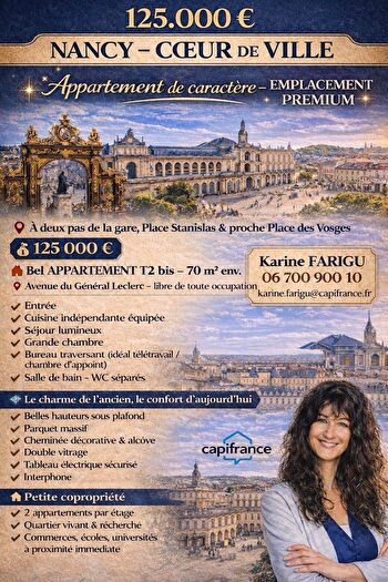 Appartement à vendre - Nancy, Saint-Pierre René II, Marcel Brot - 3 pièces - 2 chambres