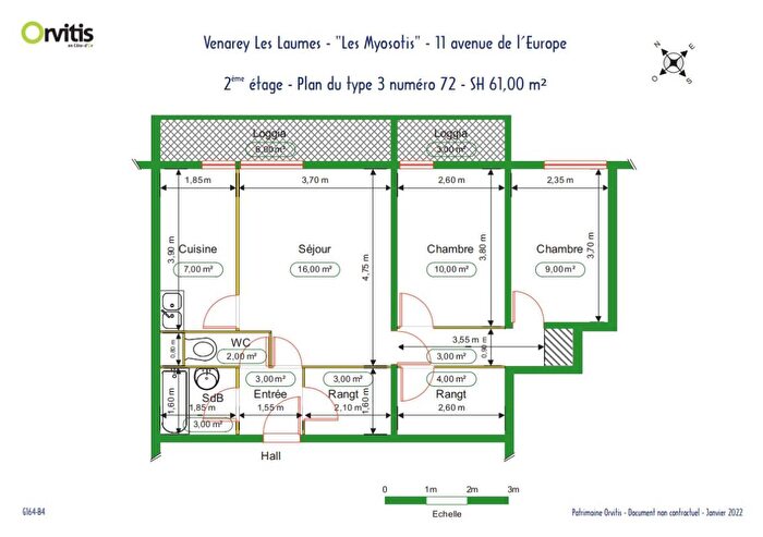 Venarey-les-Laumes - Appartement 3 pièces à louer