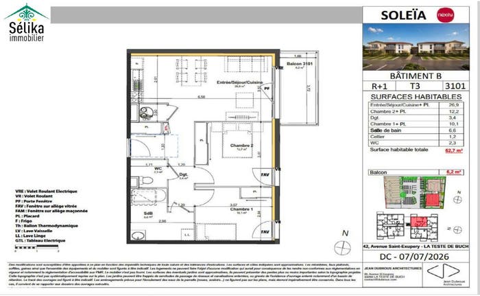 La Teste-de-Buch, L'Enclos d'Alis, Notre-Dame des Monts, Ninots, Miquelots : Appartement 3 pièces à vendre