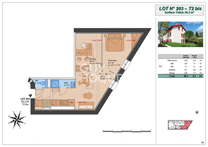 Appartement à vendre - Lyon e , Monchat - 2 pièces - 1 chambre