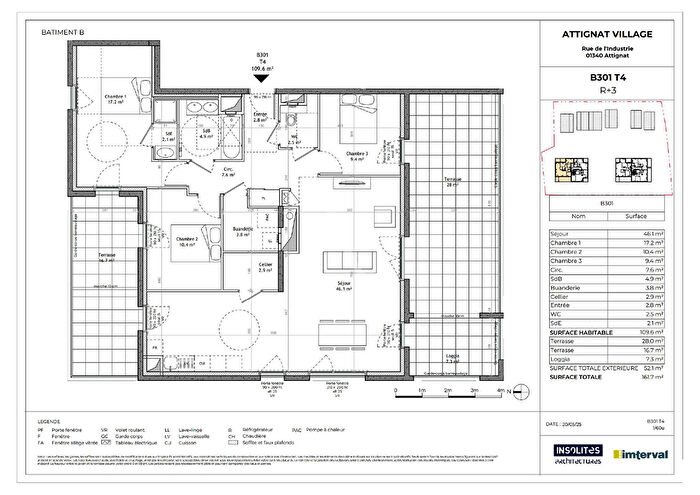 Appartement à vendre - Attignat - 4 pièces - 3 chambres