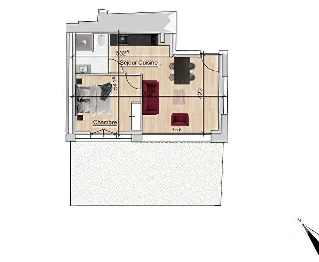 Appartement 2 pièces à Vinzier, à vendre