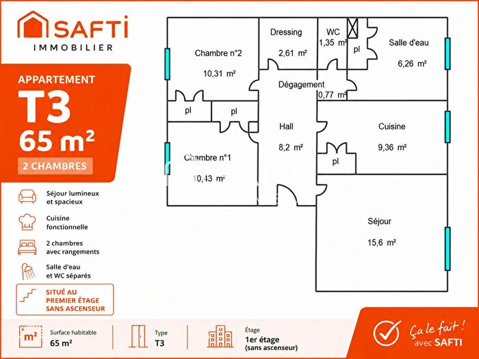 Appartement 3 pièces à vendre - Perpignan, Saint-Martin