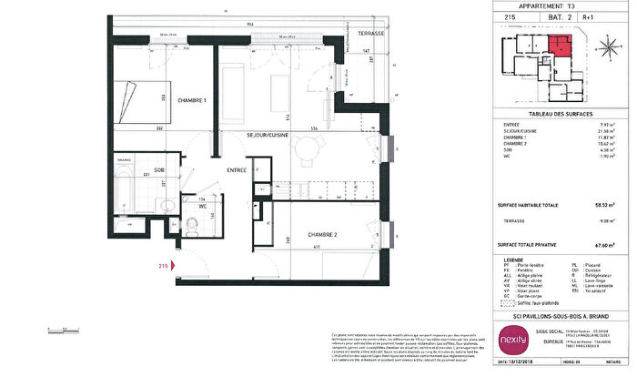 Les Pavillons-sous-Bois, Centre-ville, Basoche - Appartement 3 pièces à louer