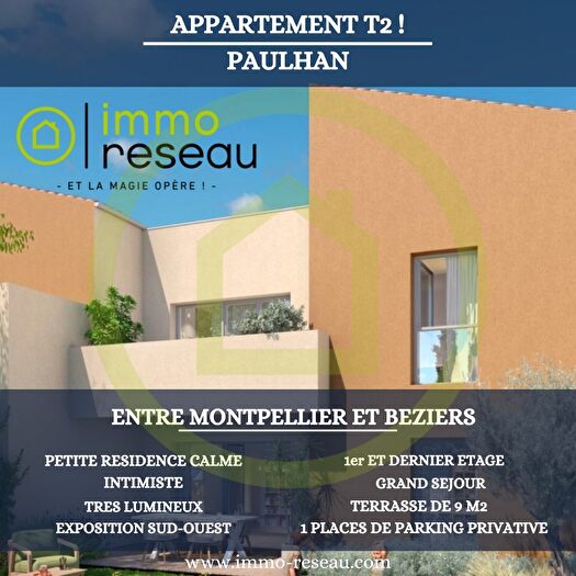 Appartement à vendre - Paulhan - 2 pièces - 1 chambre