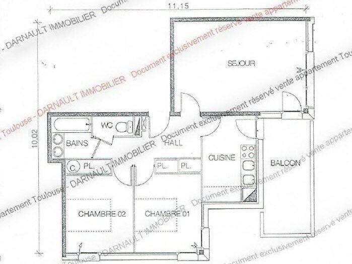 Appartement 3 pièces à Toulouse, Pouvourville, à vendre