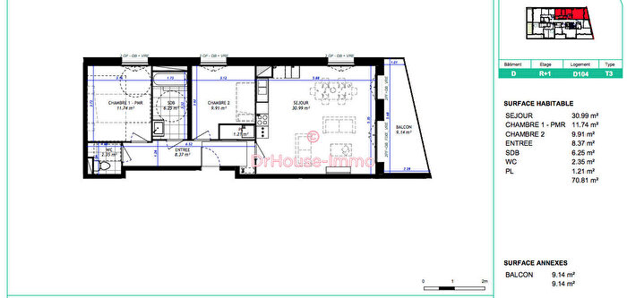 Appartement 3 pièces à vendre à Lille, Saint-Maurice, Pellevoisin