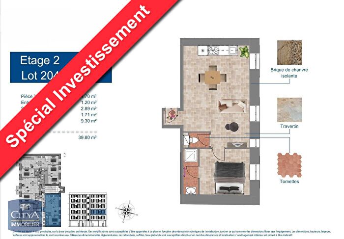 Appartement à vendre - Nice, Carabacel - 2 pièces - 1 chambre