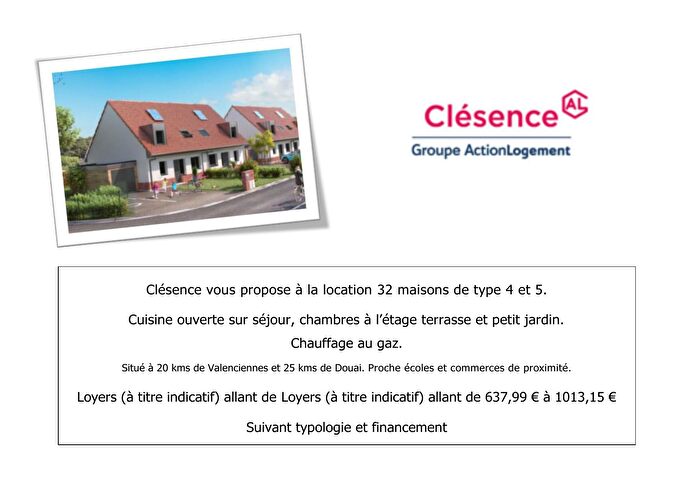 Maison à louer - Escaudain - 4 pièces - 3 chambres