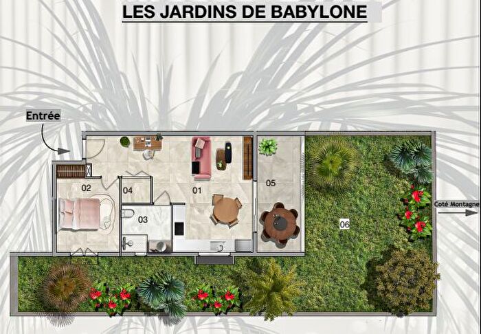 Appartement à vendre - Létang-Salé, Centre-ville, Ravine Sheunon - 2 pièces - 1 chambre