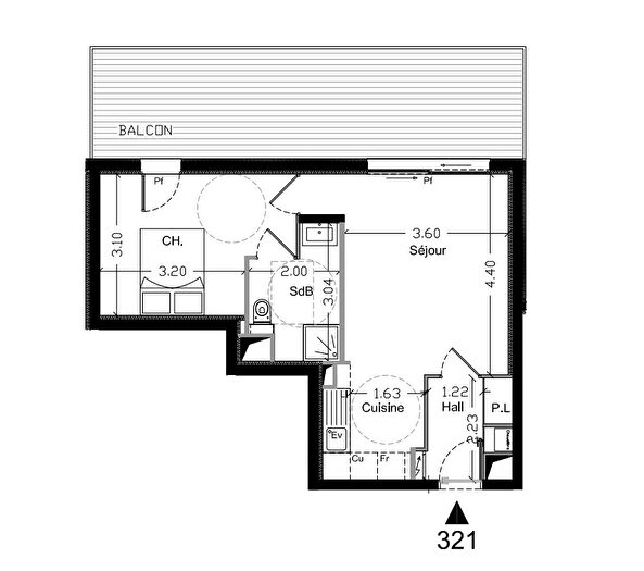 Tassin-la-Demi-Lune, Montpinot, Le Bourg : Appartement 2 pièces à louer
