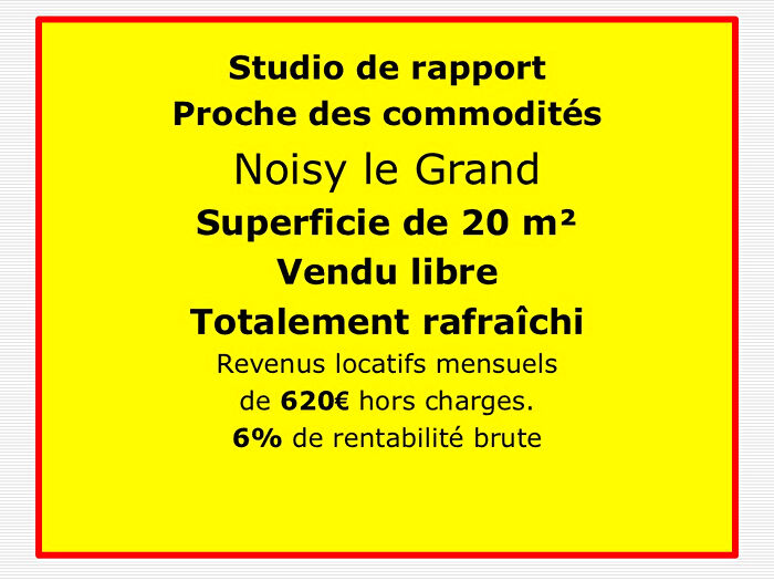Appartement à vendre - Noisy-le-Grand, Centre-ville - 1 pièce - 1 chambre