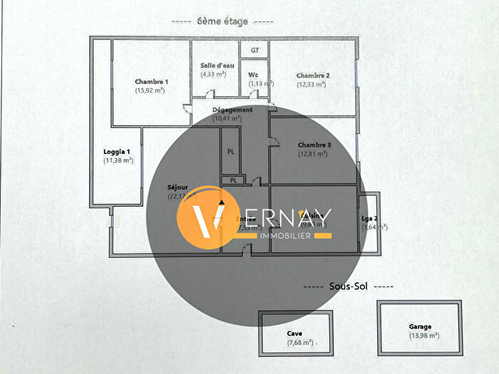 Appartement à vendre - Lyon e , Sans Souci, Dauphiné - 4 pièces - 3 chambres