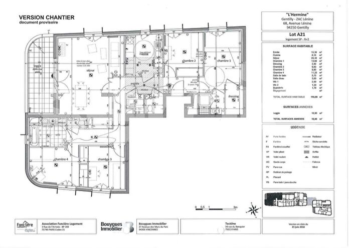 Appartement à louer - Gentilly, Chaperon Vert - 5 pièces - 4 chambres
