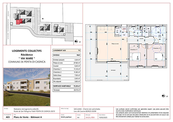 Appartement à vendre - Penta-di-Casinca - 3 pièces - 2 chambres