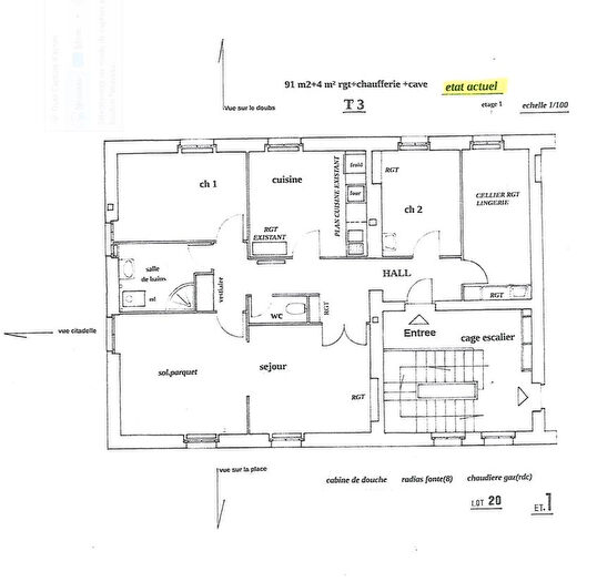 Appartement à vendre - Besançon, Boucle, Chapelle des Buis - 5 pièces - 3 chambres