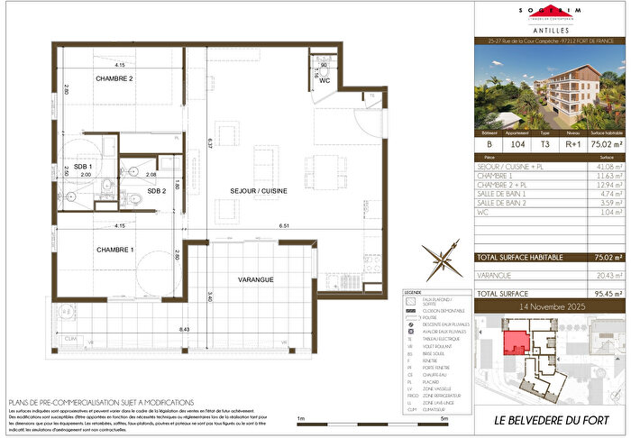 Fort-de-France - Appartement 3 pièces à vendre