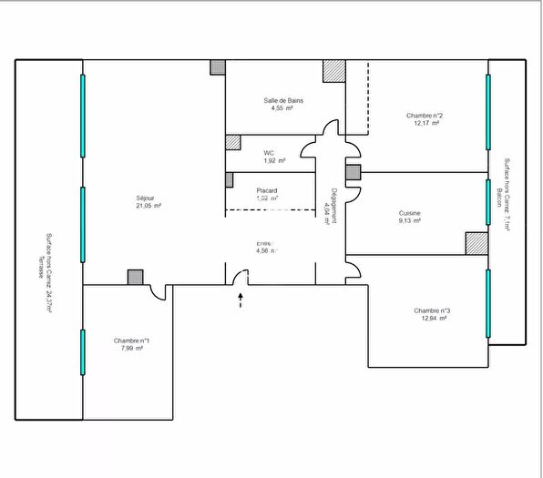 Appartement à vendre - Nice, Le Port - 4 pièces - 3 chambres