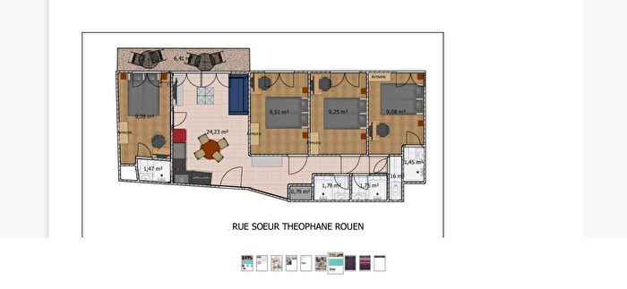 Appartement à vendre - Rouen, Grammont - 5 pièces - 4 chambres