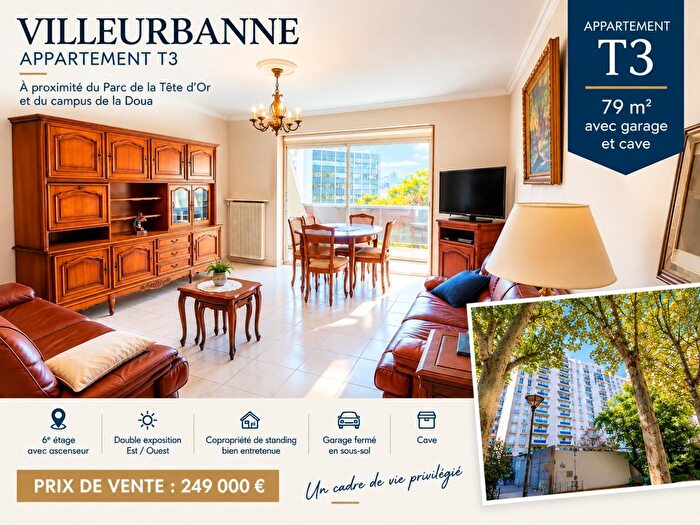 Villeurbanne, Zola, Pressence - Appartement 3 pièces à vendre