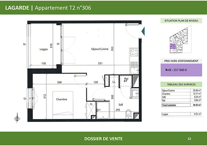 Appartement à vendre - Albi, Centre-ville - 2 pièces - 1 chambre