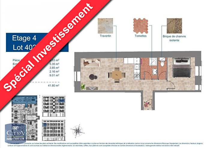 Nice, Carabacel : Appartement 2 pièces à vendre