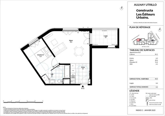 Aulnay-sous-Bois, Est Edgar Degas - Appartement 2 pièces à louer