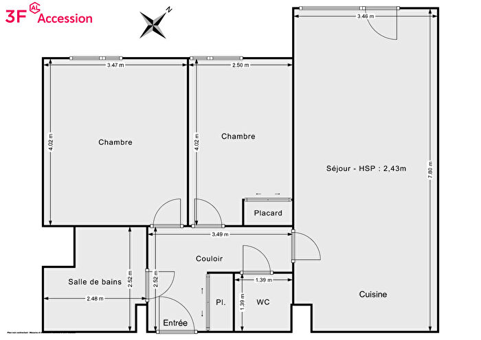 Appartement à vendre - Villeparisis, La Poste, Centre culturel - 3 pièces - 2 chambres