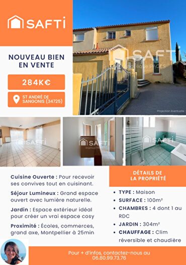 Maison à vendre - Saint-André-de-Sangonis - 5 pièces - 4 chambres