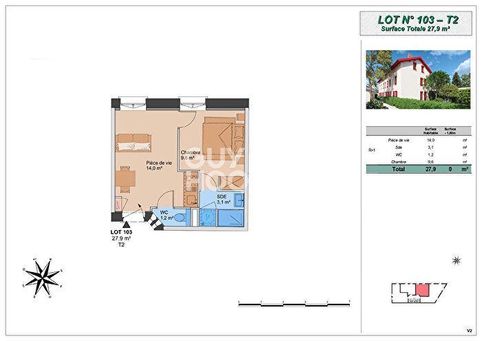 Appartement à vendre - Lyon e , Monchat - 2 pièces - 1 chambre