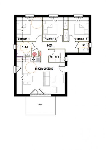 Maison à vendre - Eysus - 4 pièces - 3 chambres