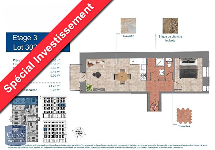 Appartement à vendre - Nice, Carabacel - 2 pièces - 1 chambre