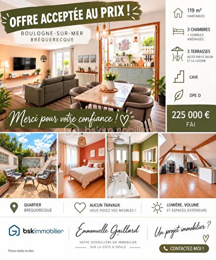Maison 5 pièces à vendre - Boulogne-sur-Mer, Brequerecque