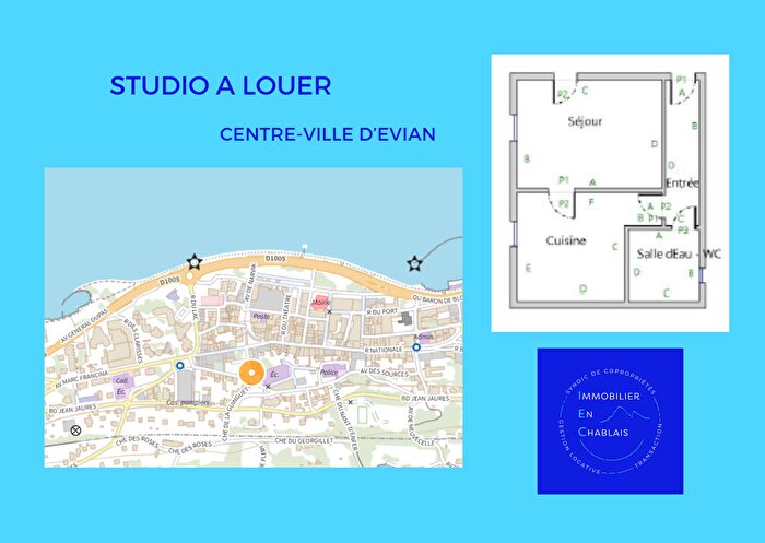 Appartement à louer - Évian-les-Bains - 1 pièce