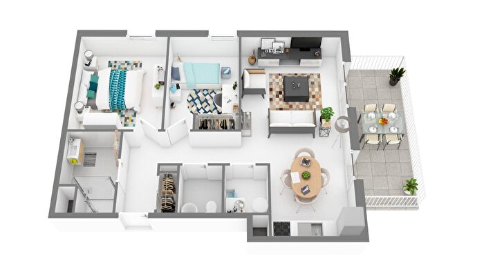 Mont-de-Marsan, Dagas, Beillet Chourié - Appartement 3 pièces à louer