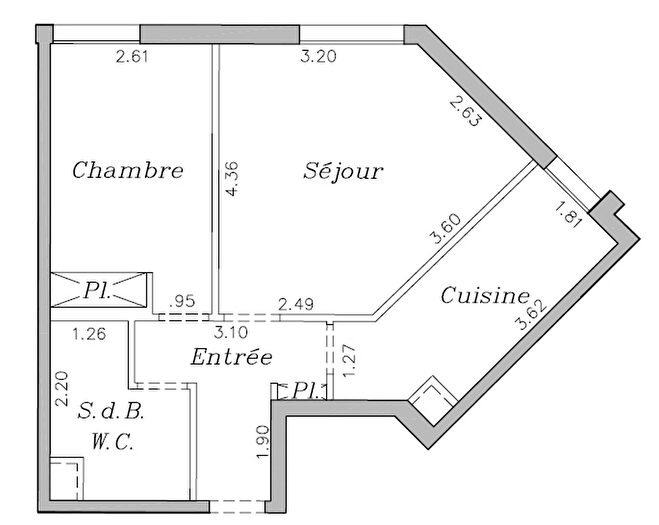 Appartement à vendre - Levallois-Perret, Collange - 2 pièces - 1 chambre