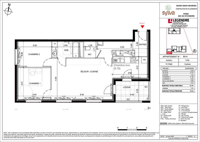 Appartement 3 pièces à vendre - Bussy-Saint-Georges