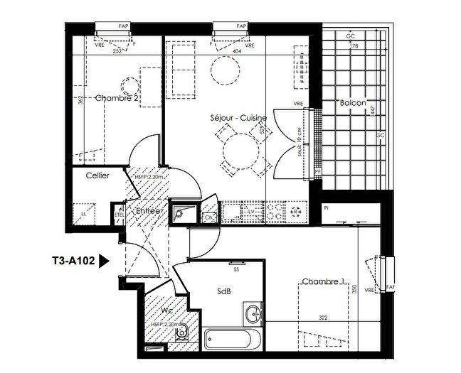 Appartement à vendre - Basse-Goulaine - 3 pièces - 2 chambres