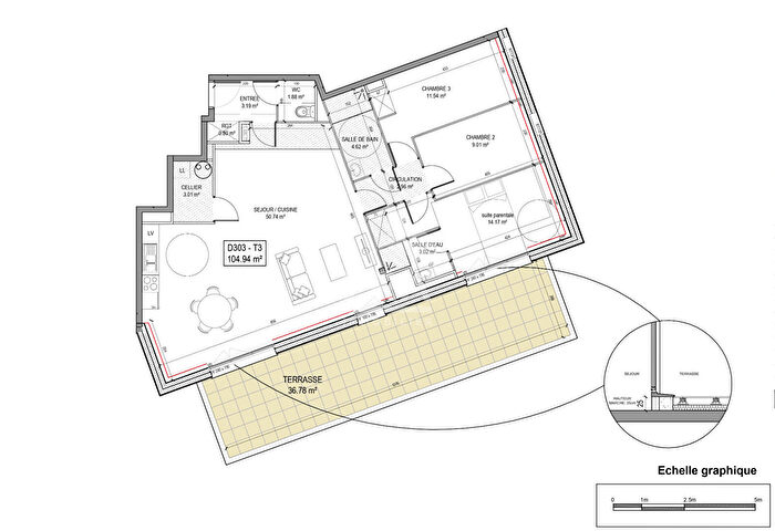 Appartement à vendre - Wambrechies - 4 pièces - 3 chambres